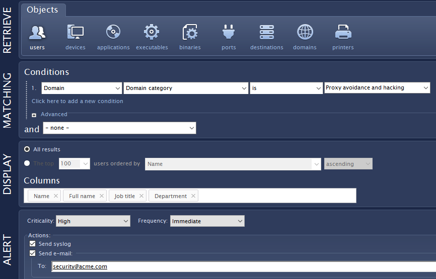 Nexthink Community | Alerts for dangerous/suspicious activities